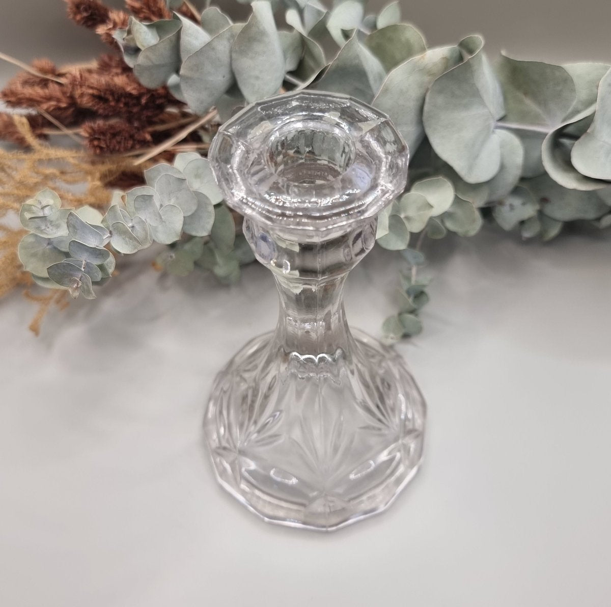Glass reversible candlestick and vase – Curious Finds